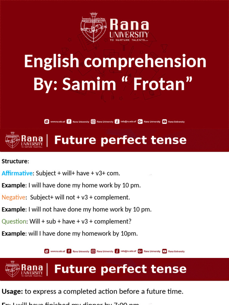 Future Perfect Tense Explained | PDF