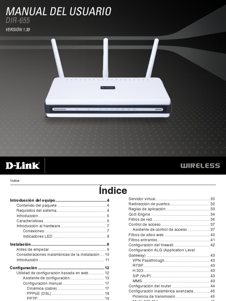 Dir-655 Manual Esp | PDF | Dirección IP | Enrutador (Computación)