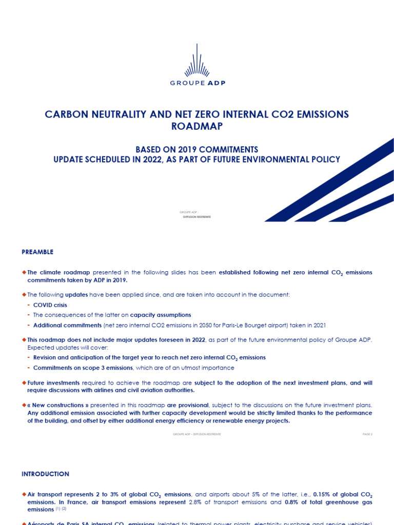 ADP Airports CO2 Neutrality Roadmap | PDF | Carbon Dioxide | Climate ...