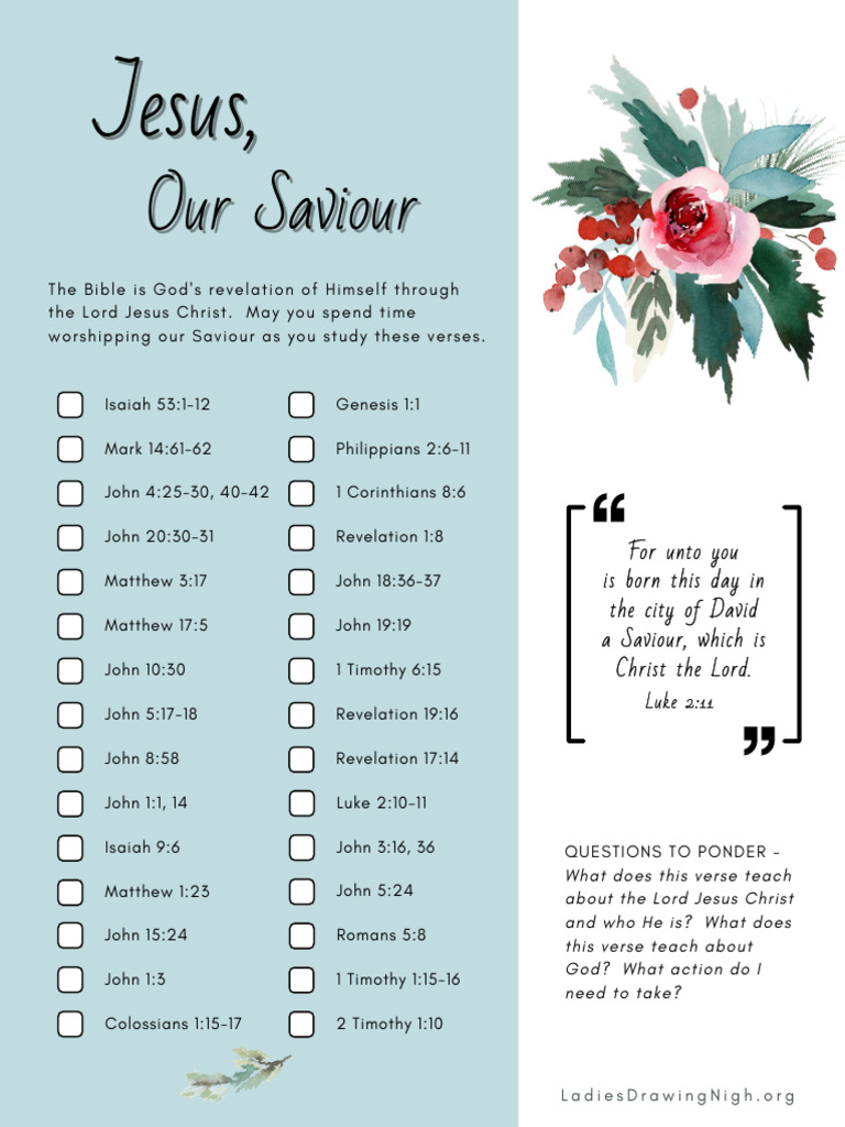 Jesus Our Saviour - Worksheets | PDF