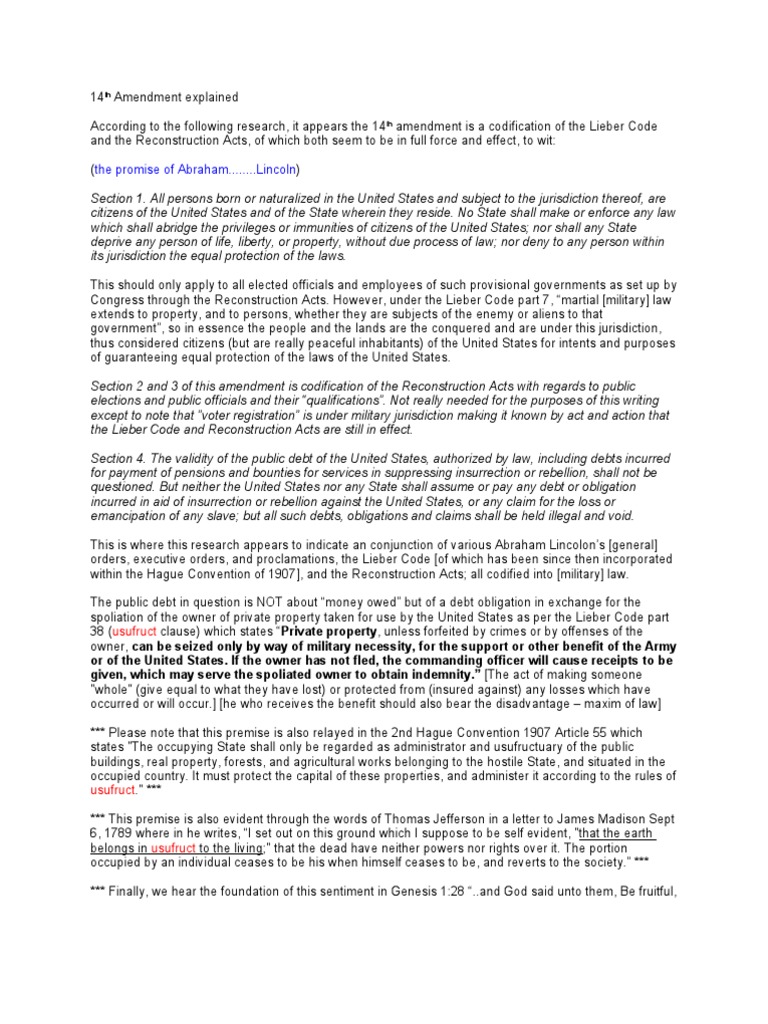 14th Amendment Explained | Fourteenth Amendment To The United States ...