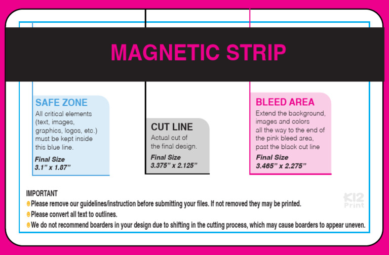 Credit Card Size H W MAG Stripe Template | PDF