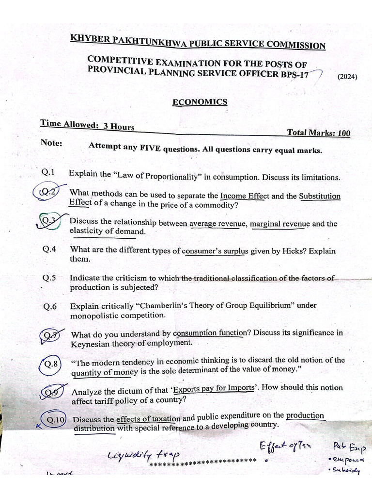 PPS Economics 2024 | PDF