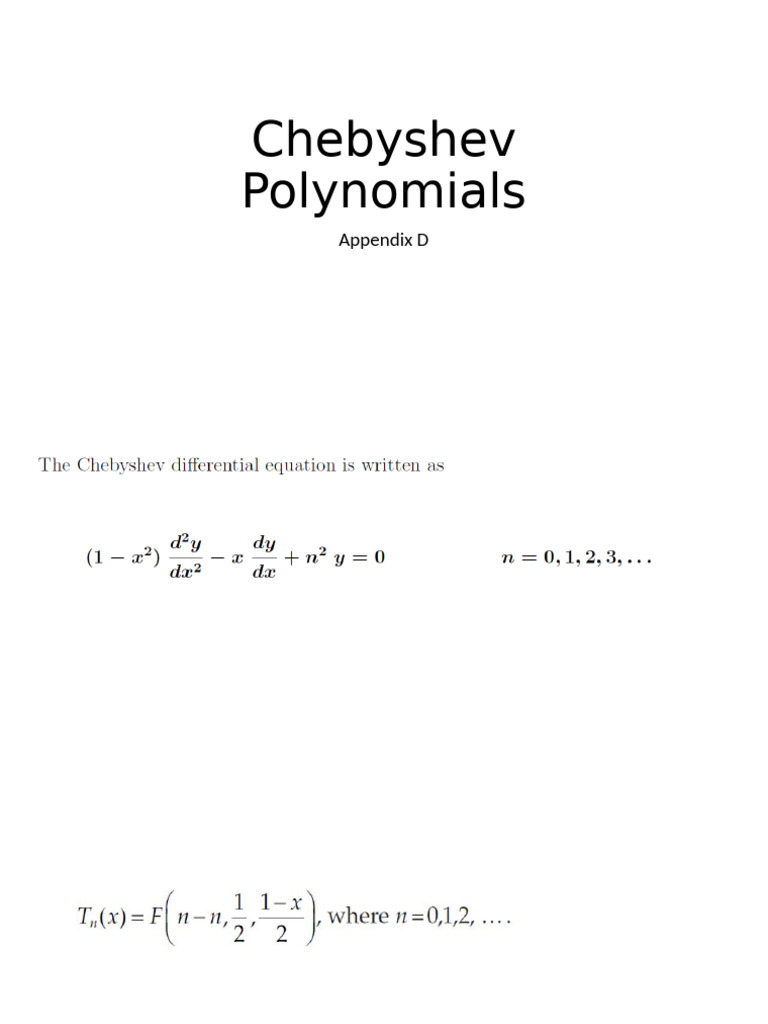 Chebyshev | PDF
