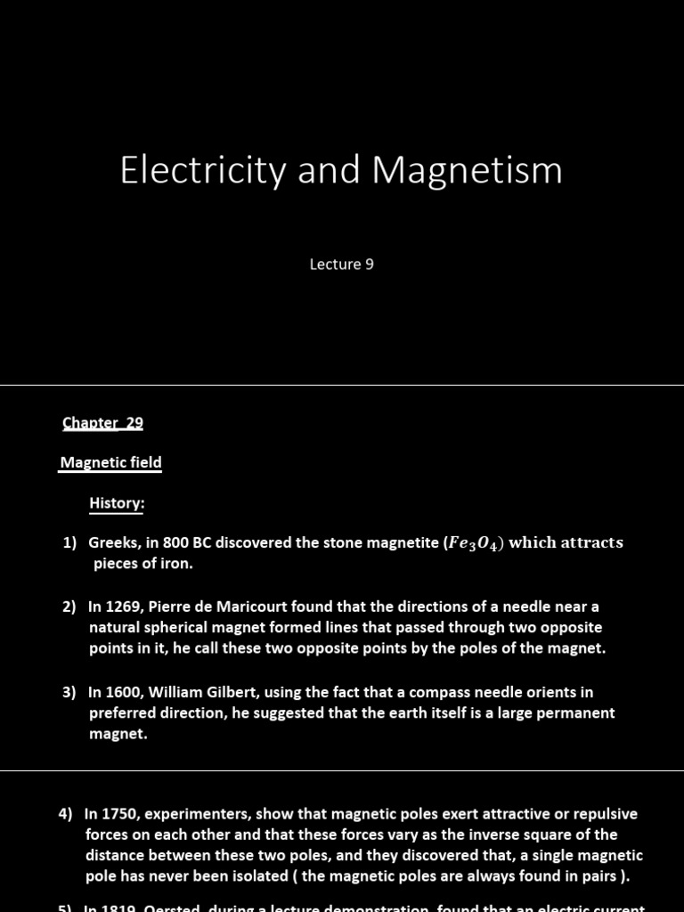 Lecture 9 | PDF | Magnetic Field | Magnetism