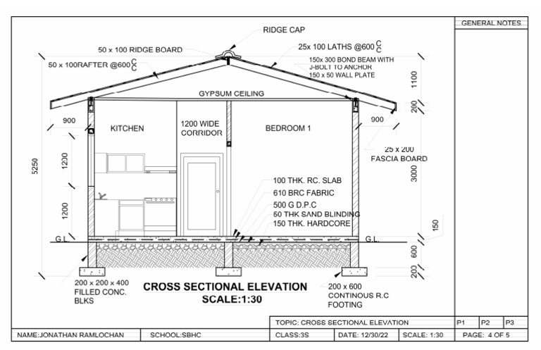 Cross Sectional Elevation A-A | PDF