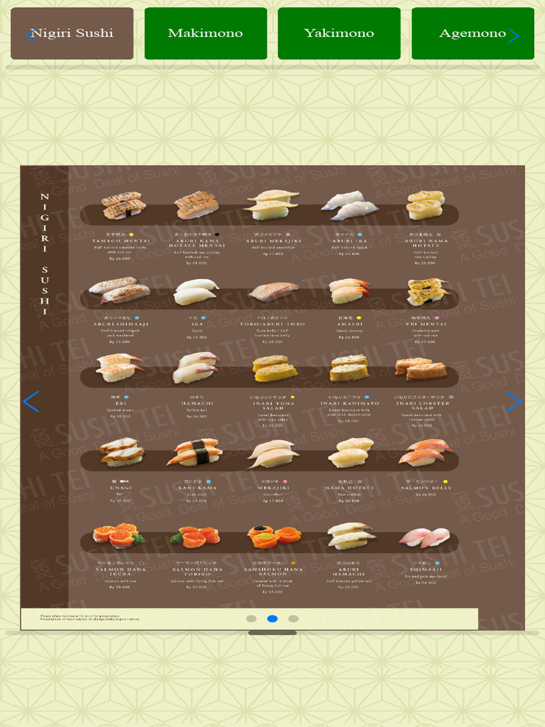Sushi Tei - Digital Menu | PDF