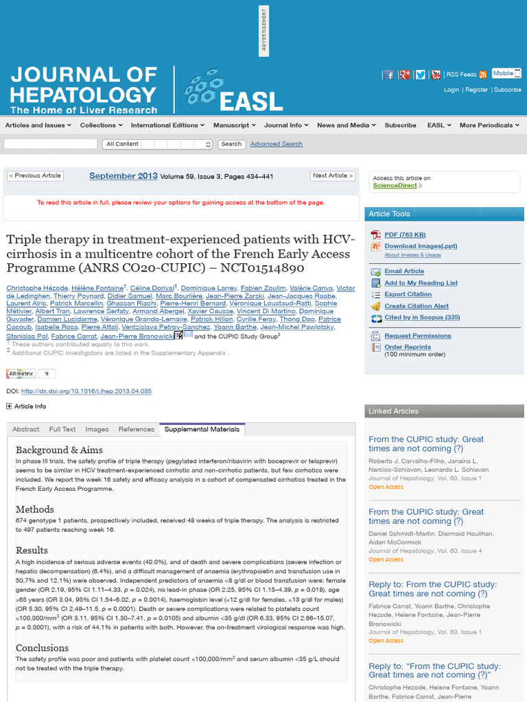 Supplemental Materials For Triple Therapy in Treatment-Experienced ...