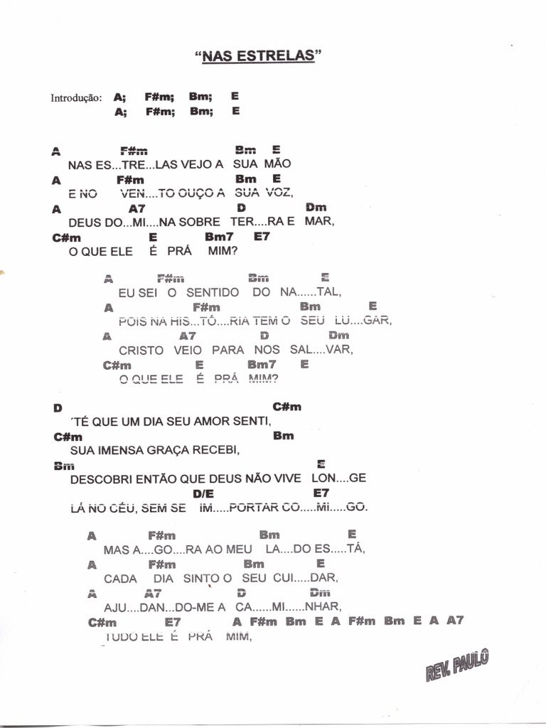 Nas Estrelas Vejo A Sua Mão (ORIGINAL) | PDF