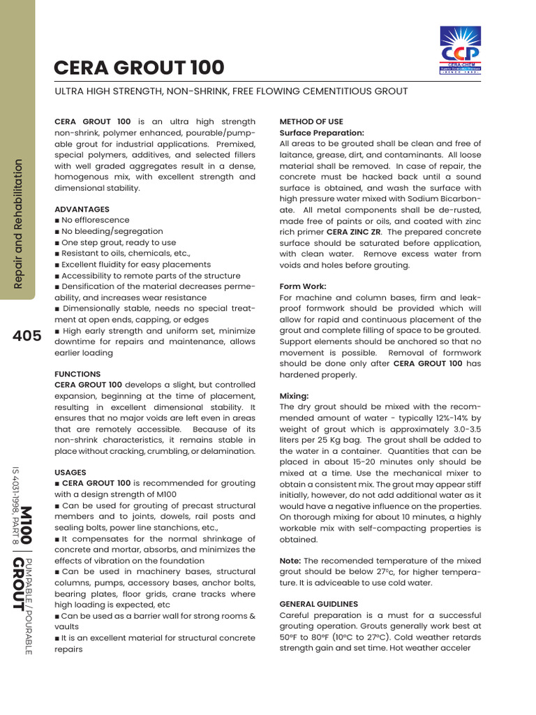 Industrial Grouting Solutions | PDF | Concrete | Secondary Sector Of ...