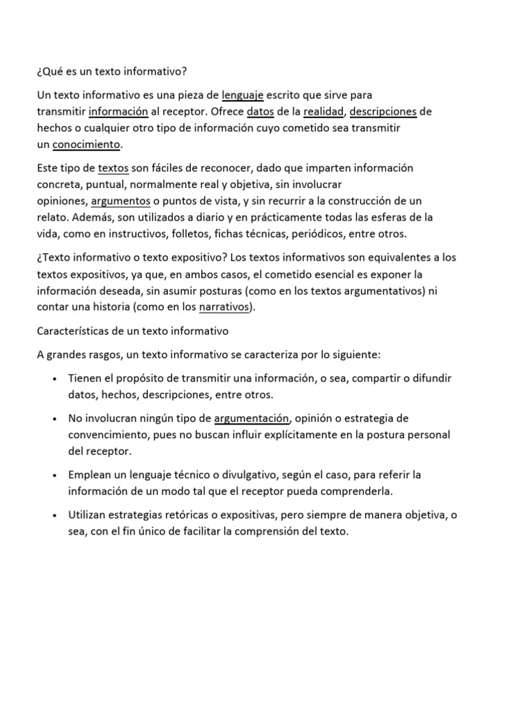 Qué es un texto informativo | PDF | Información | Conocimiento