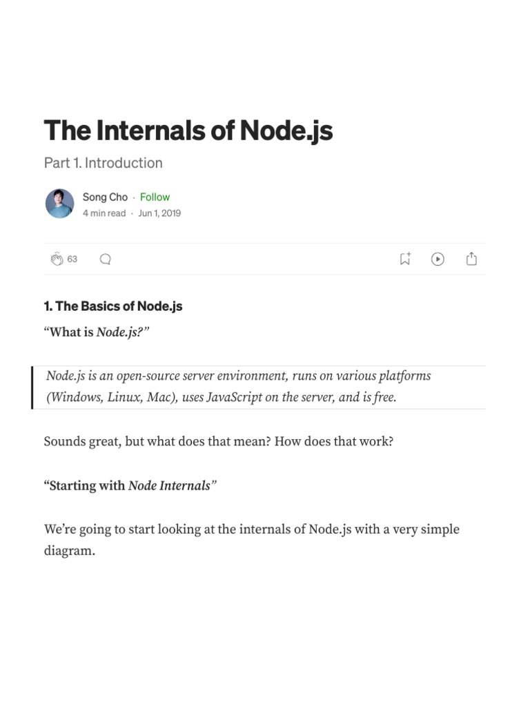 The Internals of Node.js. Part 1. Introduction _ by Song Cho _ Medium | PDF | Computer ...