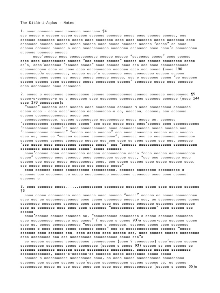 The Kitáb i Aqdas Notes | PDF