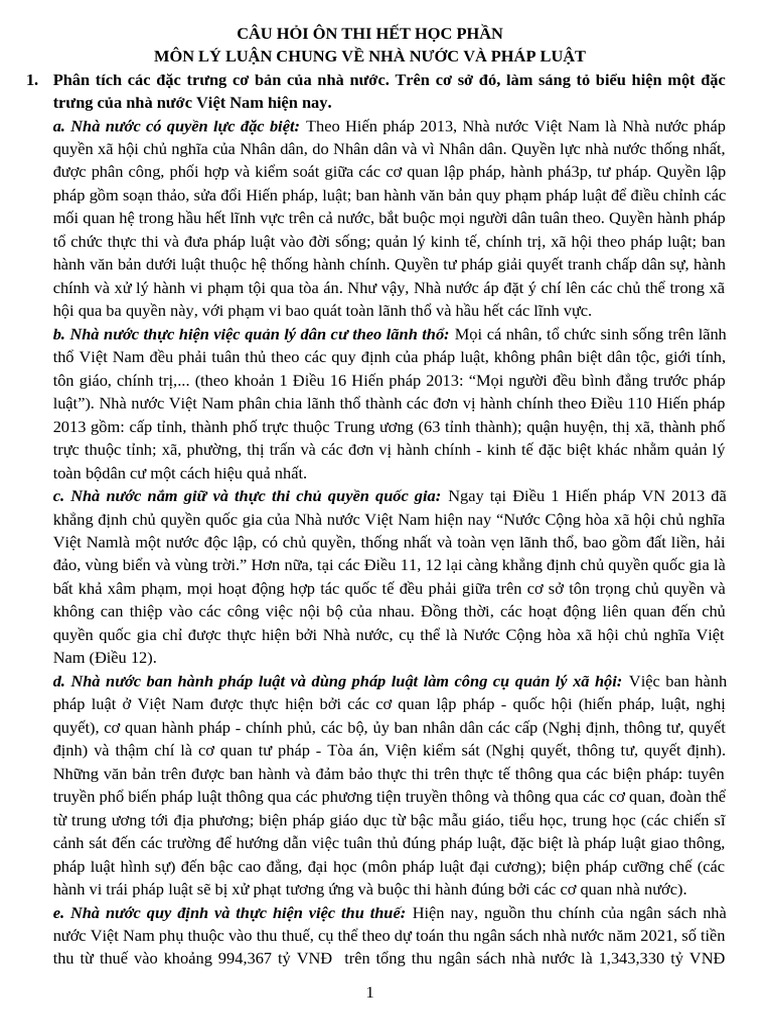 CÂU HỎI ÔN THI HẾT HỌC PHẦN K49 | PDF