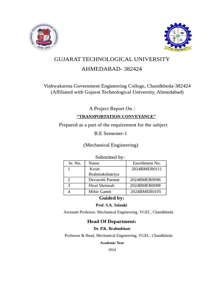 Transportation Conveyance Project Report | PDF | Transport | Train