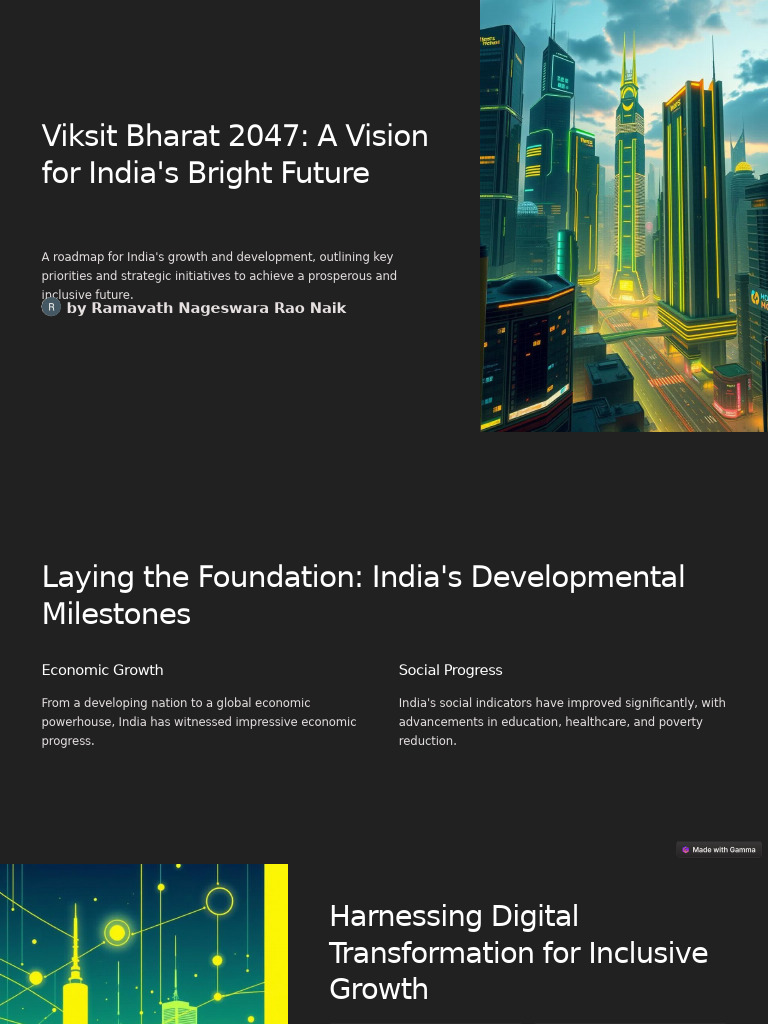 Viksit Bharat 2047: Vision and Roadmap | PDF | Infrastructure ...
