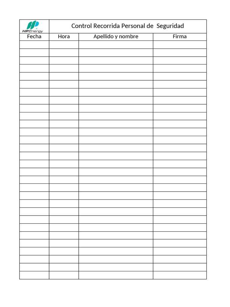 Planilla Recorrida Seguridad | PDF