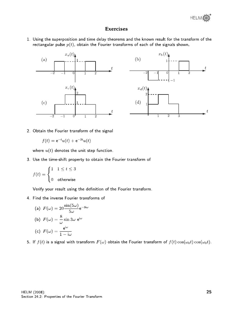 Sheet of Fourier Transform | PDF