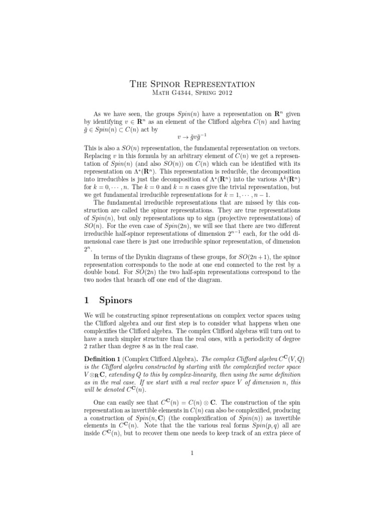 Spinors | PDF | Geometric Topology | Topological Spaces