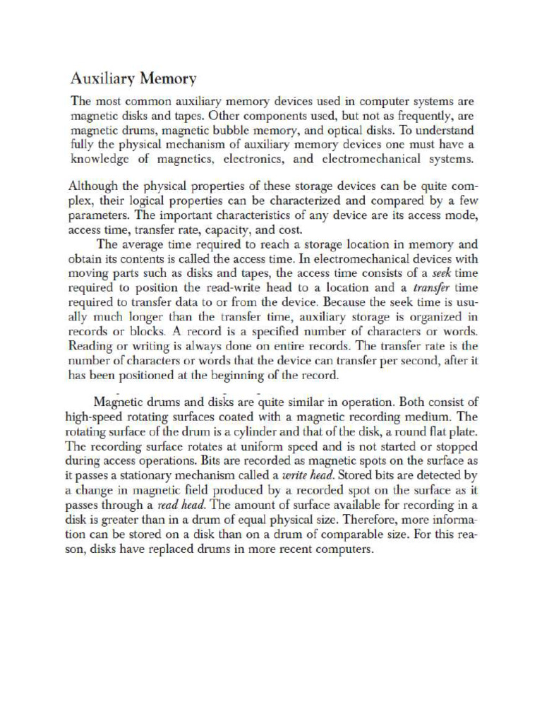 Auxiliary Memory | PDF