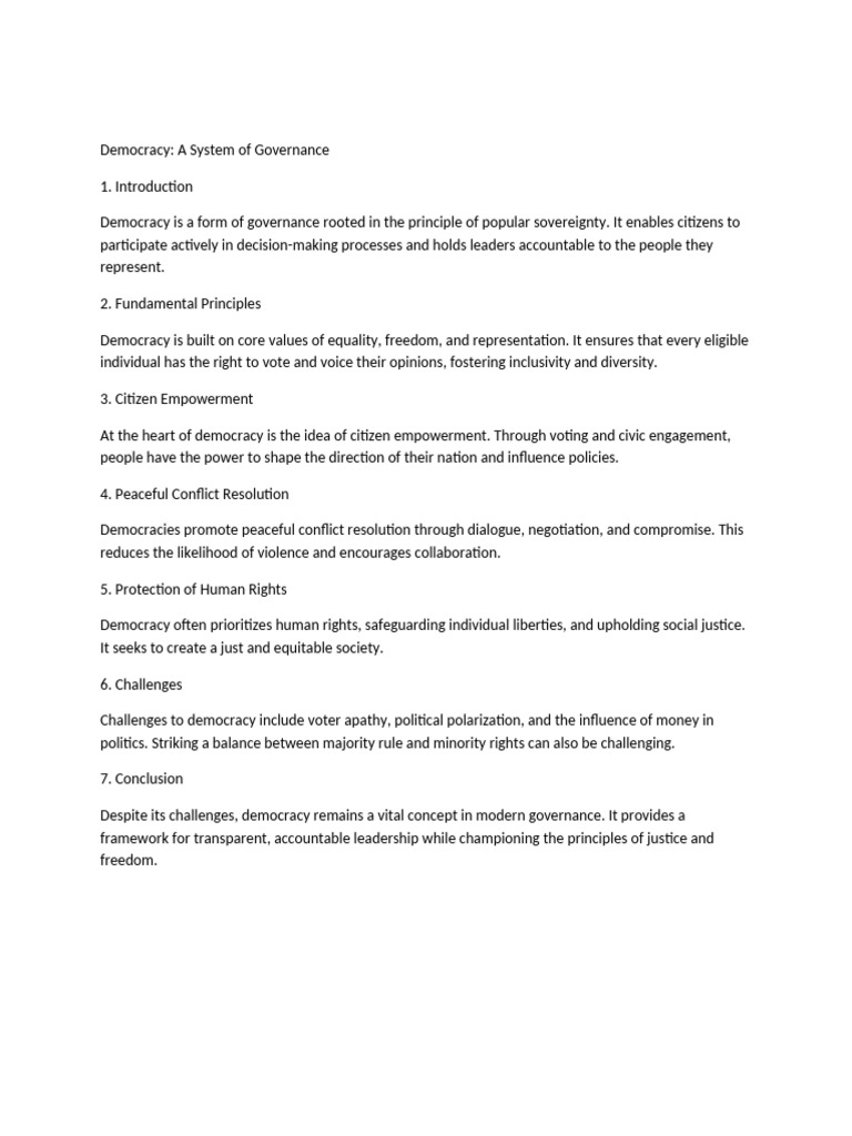 Understanding Democracy and Its Principles | PDF