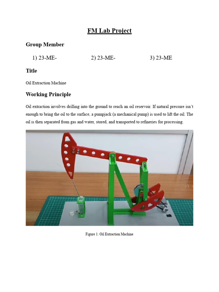 FM Lab Project Proposal | PDF | Mechanical Engineering | Manufactured Goods