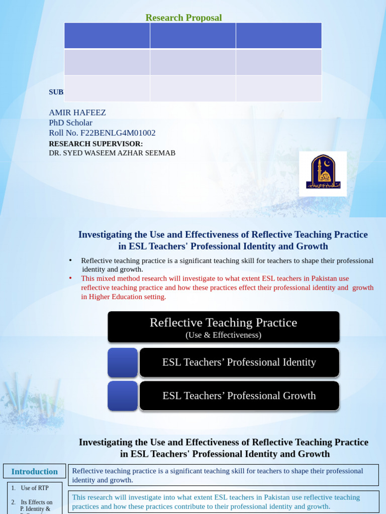 ESL Reflective Teaching in Pakistan | PDF | Survey Methodology ...