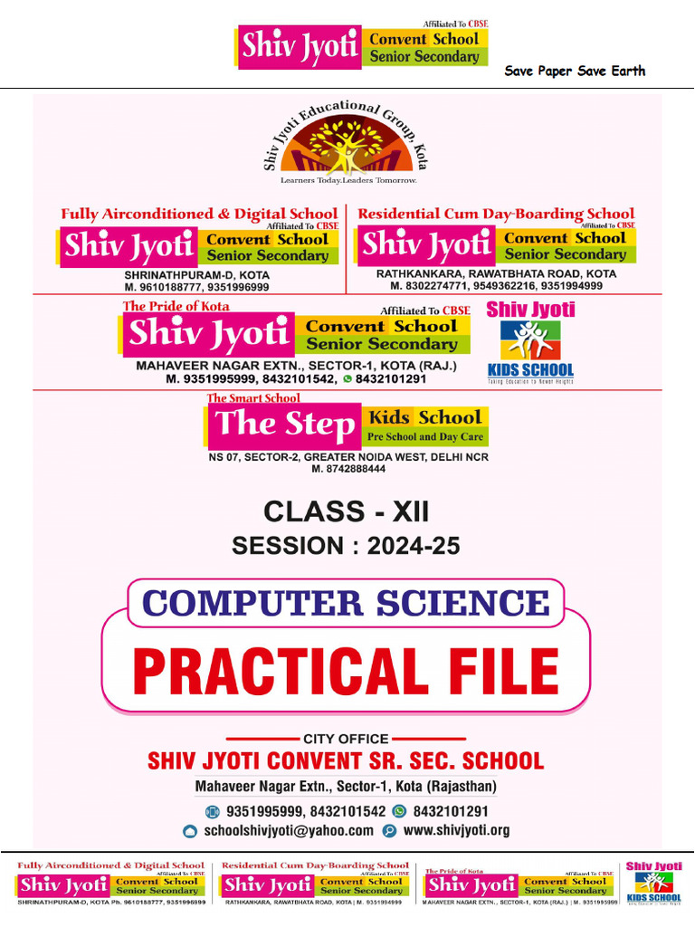 CLASS_12_COMPUTER_SCIENCE_PRACTICAL_FILE_2024-25 | PDF | Databases | Text File