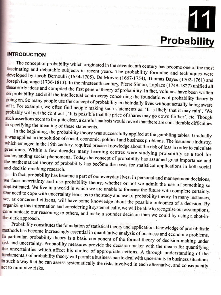 SP Gupta Probability Chapter-11 | PDF