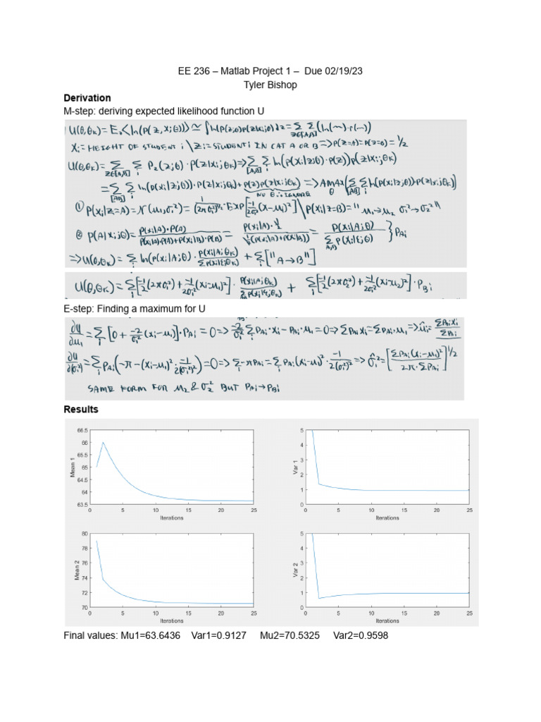 EE 236 Matlab Project 1 Results | PDF