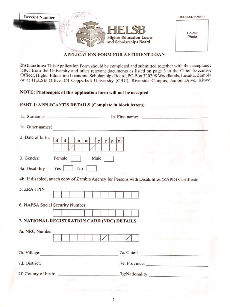 Helsb Application Form Sample | PDF
