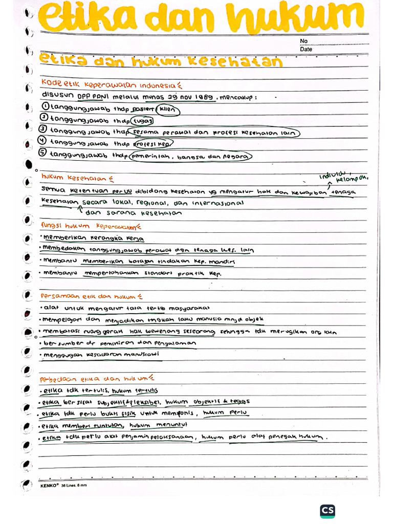 ETIKA Etika Dan Hukum (Punya Kiara Twt @Sunflowersbean) | PDF