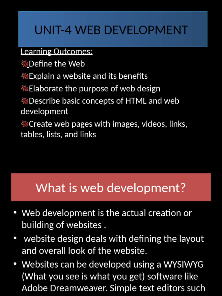 Unit-4 Web Development | PDF | World Wide Web | Internet & Web