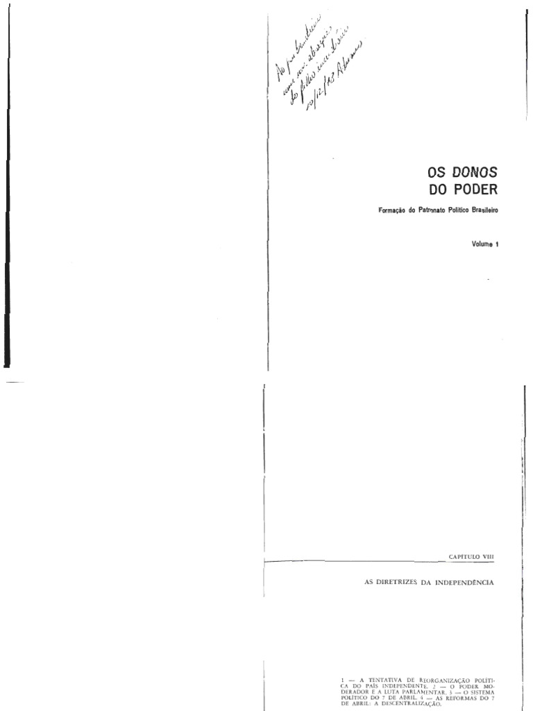 Raymundo Faoro - Os Donos Do Poder - Caps VIII e IX-11 | PDF | Formas de governo | Ciência Política