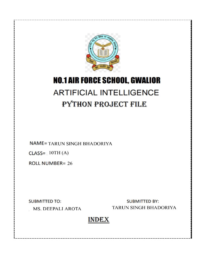 Ai Project File (Tarun) | PDF
