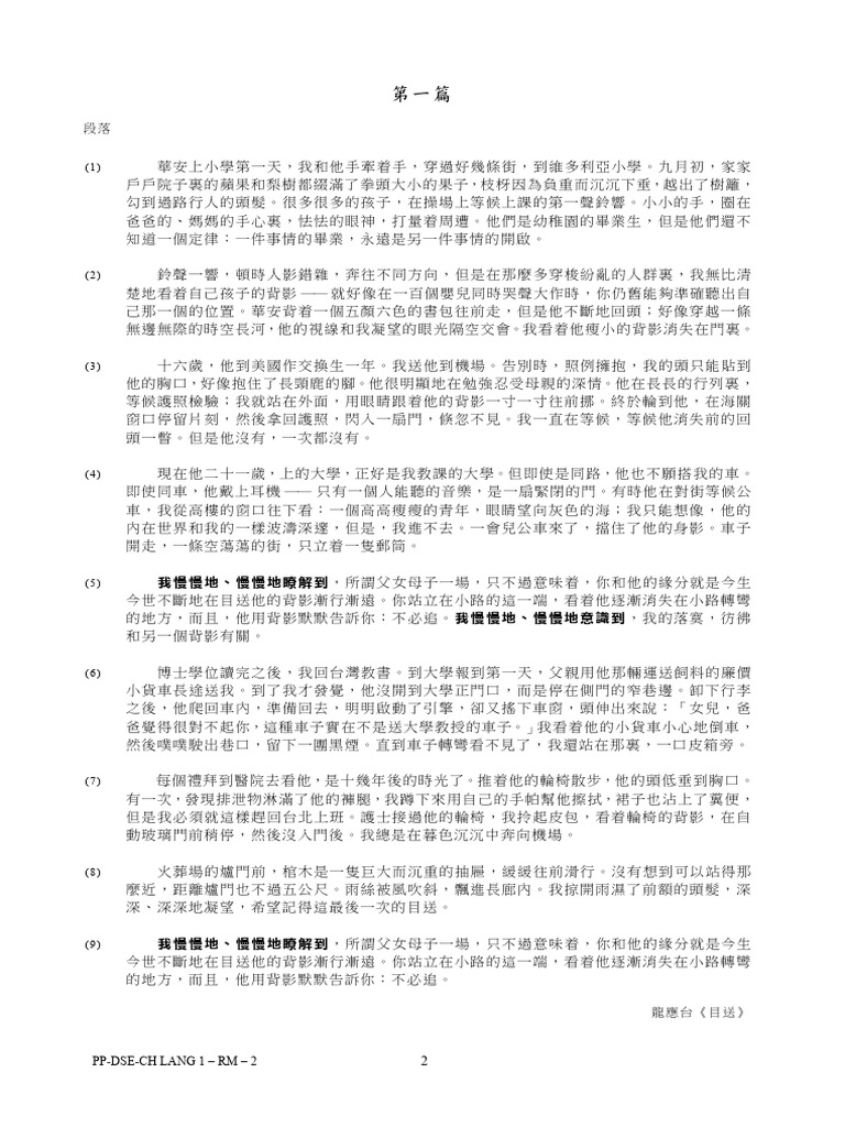 Chinese Paper 1 | PDF