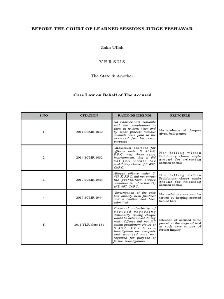 Case Law - 489F | PDF | Bail | Judiciaries