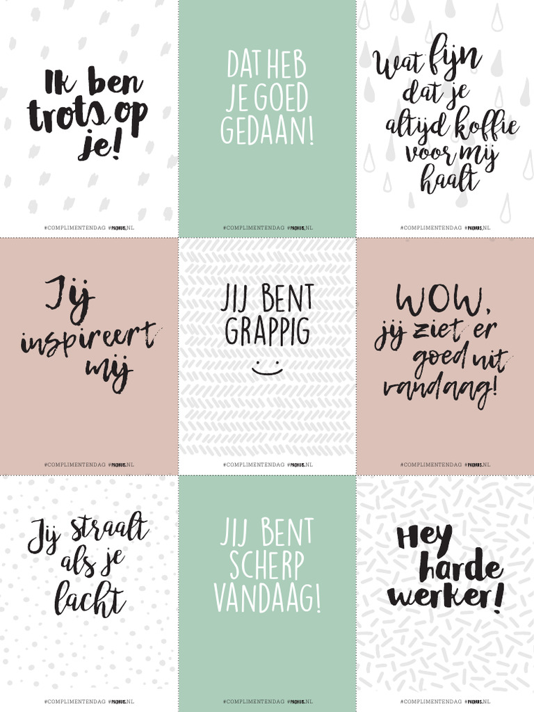 Complimentendag Free Printable | PDF