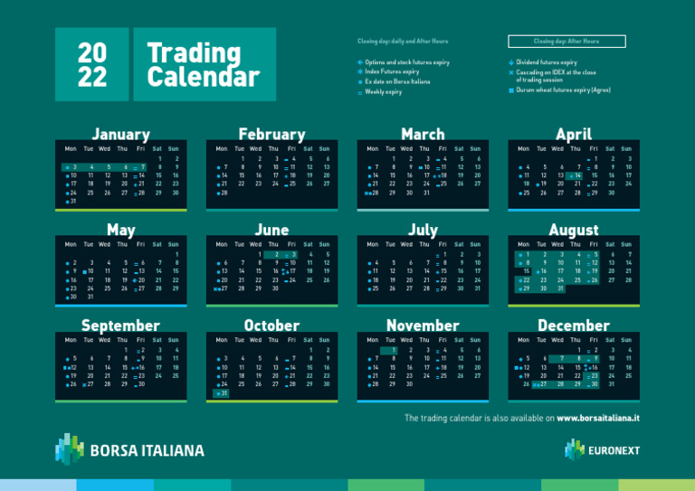 Borsa Italiana Trading Calendar 2022 | PDF | Derivative (Finance ...