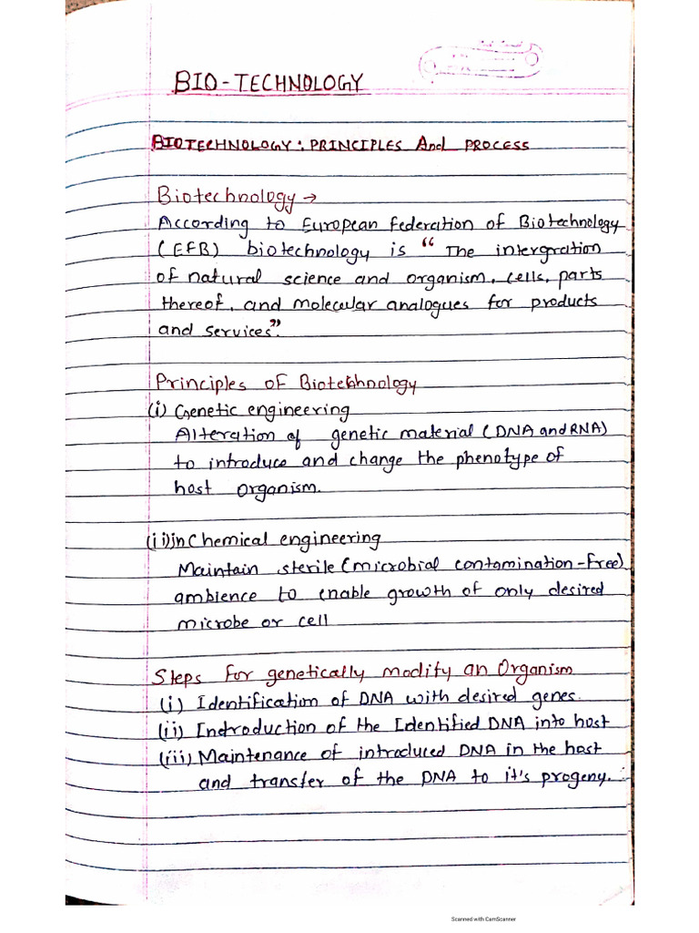 Biotechnology-Principle & Process | PDF