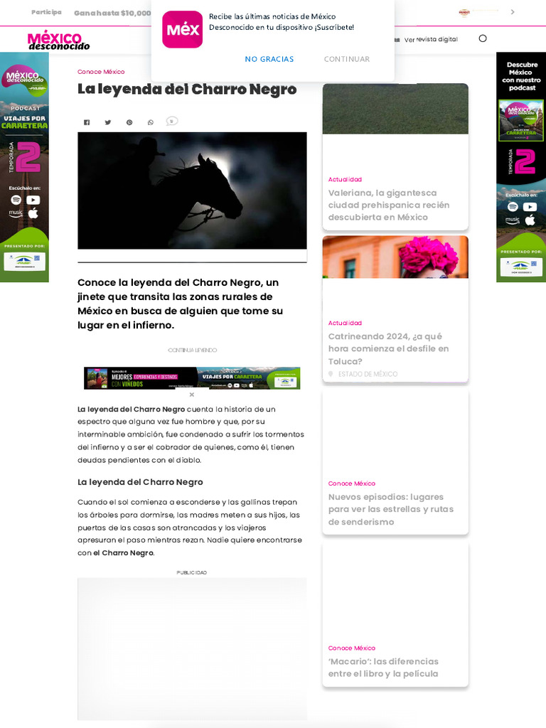 La Leyenda Del Charro Negro - México Desconocido | PDF