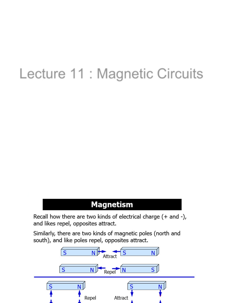 Lecture 11 Magnetic Circuits | PDF | Magnetic Field | Magnetism