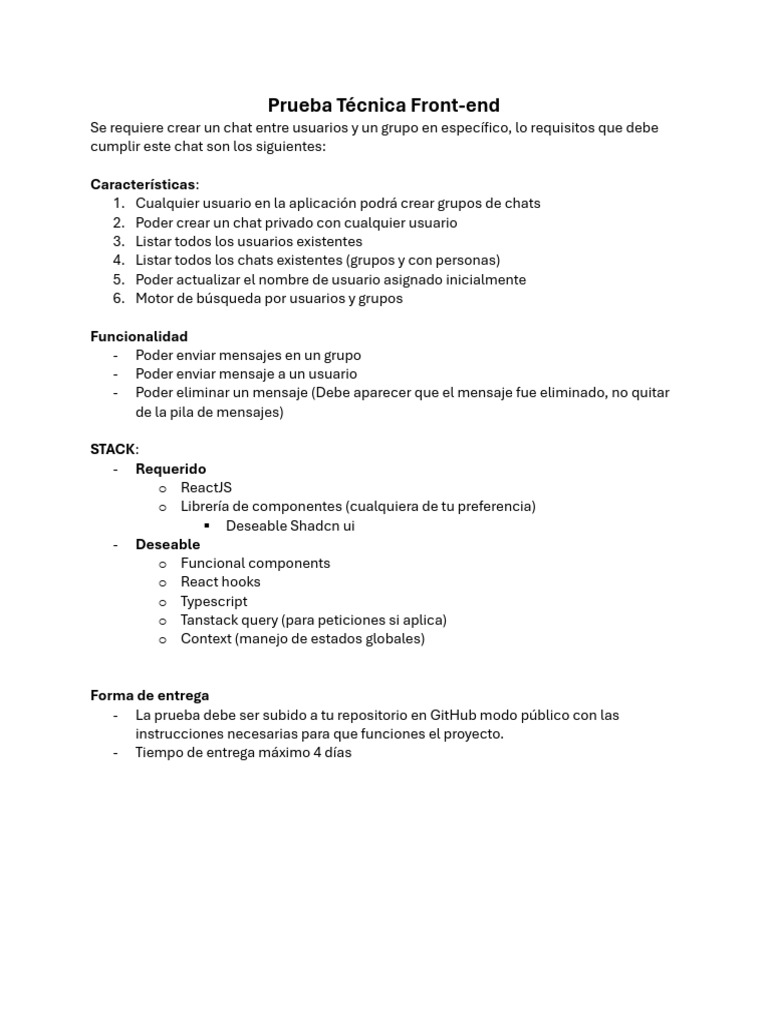 Prueba Técnica Front | PDF