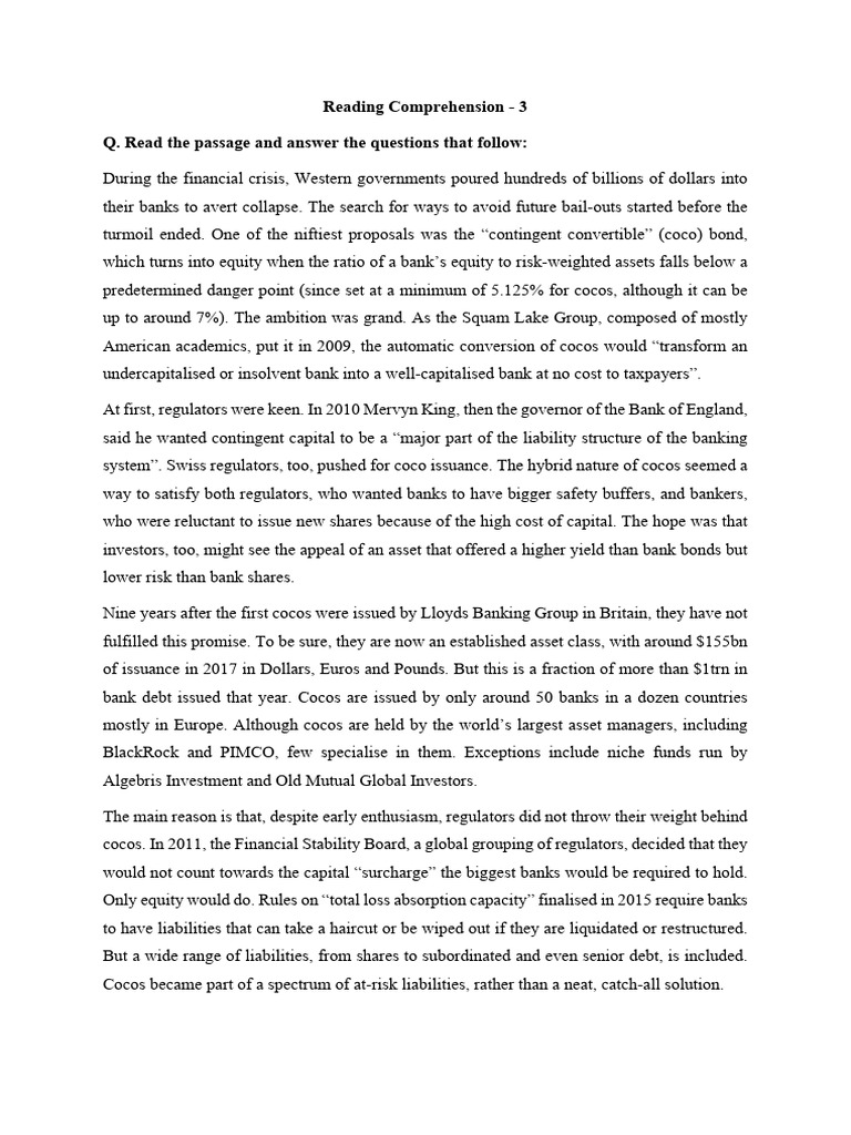 Understanding Contingent Convertible Bonds | PDF | Banks | Bonds (Finance)