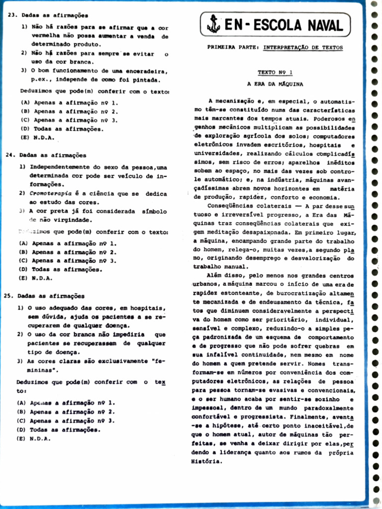 EN 1983 Portugues em Branco Apostila Impacto Ocr Gabarito JS | PDF