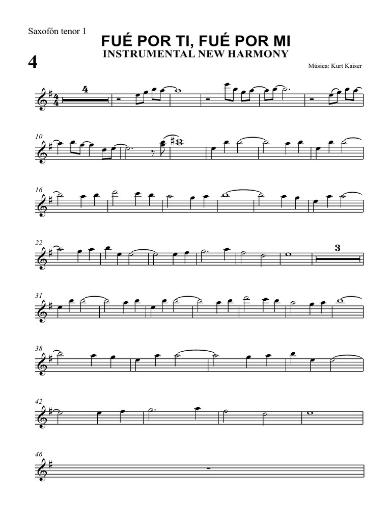 Fue Por Ti Fue Por Mi - Saxofón Tenor 1 | PDF