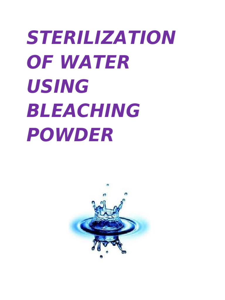 Sterilization of Water Using Bleaching Powder | PDF | Water Purification | Titration