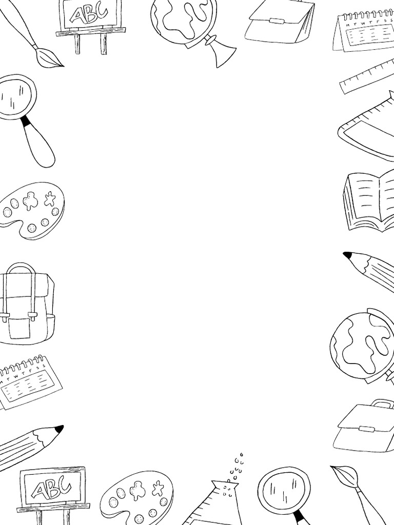 Black and White Simple School Blank A4 Page Border PDF | PDF