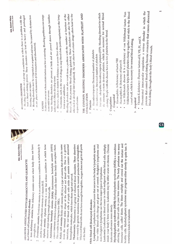 patho(bleeding disorder & anemia) | PDF