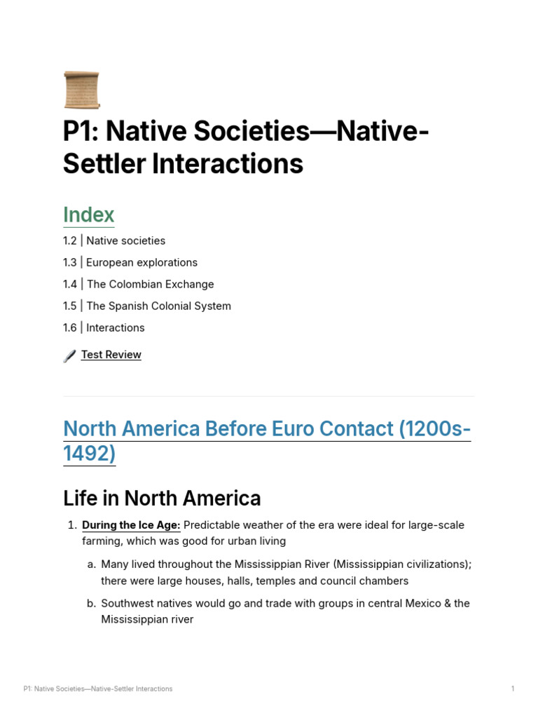 P1_Native_SocietiesNative-Settler_Interactions_ | PDF | Spanish Empire